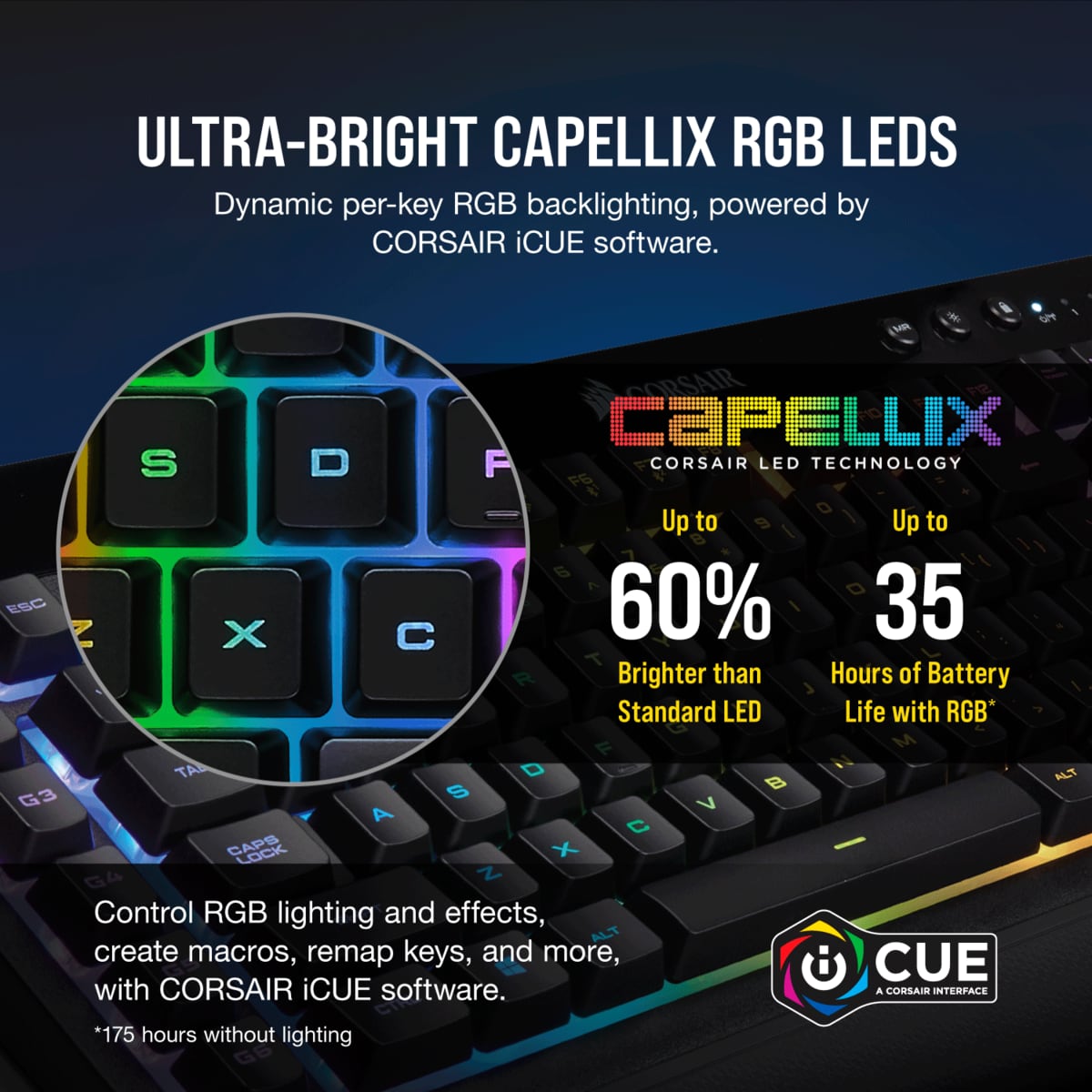 Teclado Corsair K57 RGB Wireless Gaming (8790) | Corsair