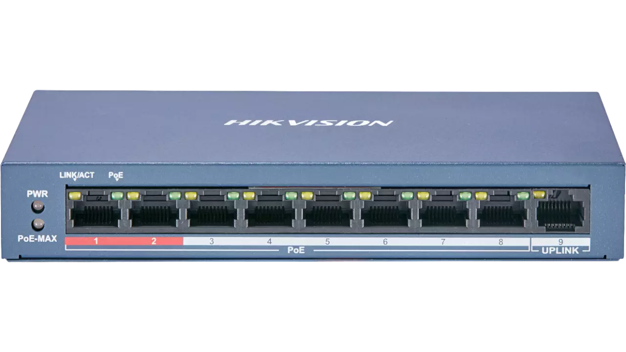 DS-3E0109P-E/M Switch Hikvision 8p PoE Power Budget 60w (3945) | Hikvision