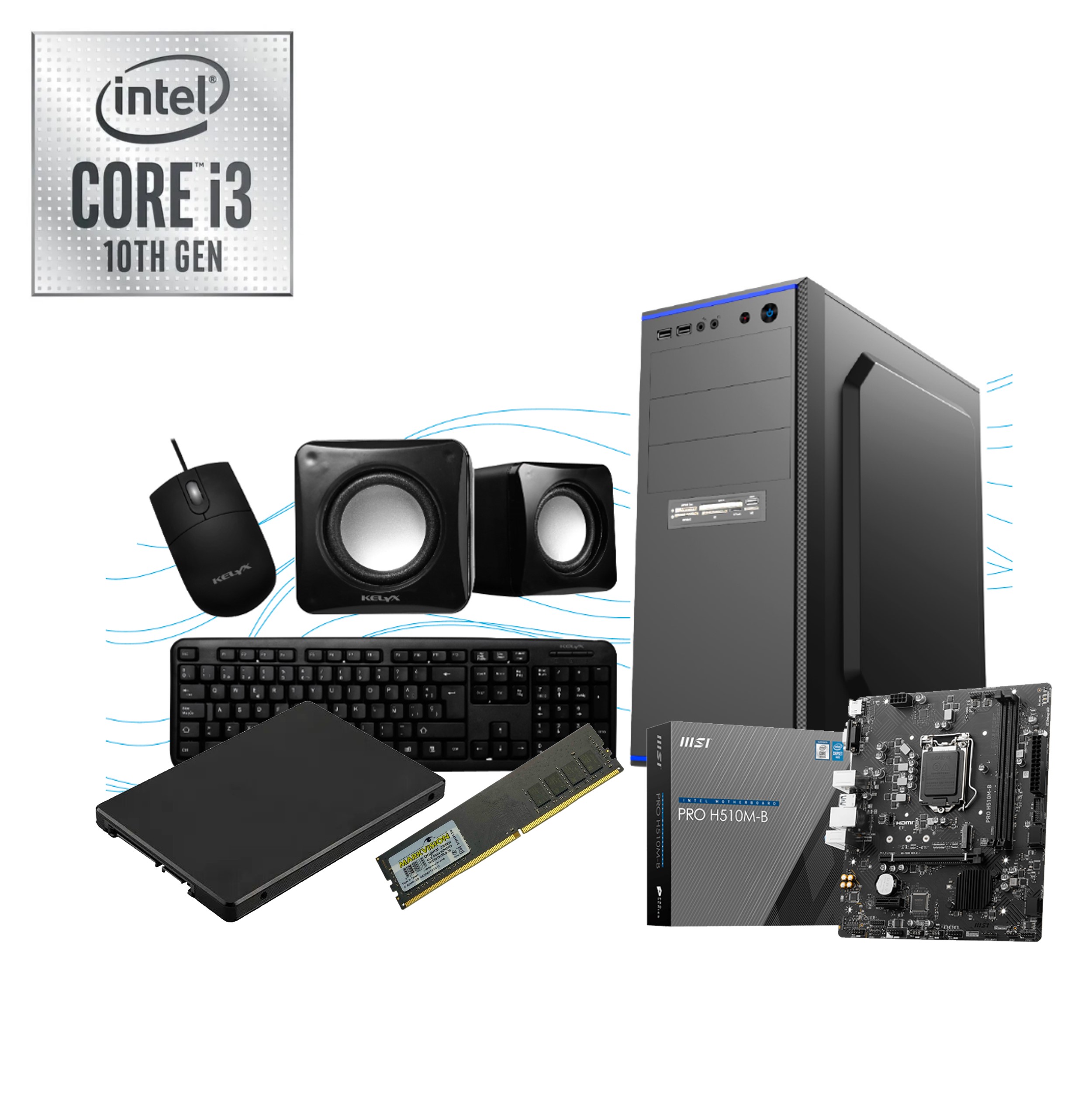 Pc Kelyx Intel Core i3-10100 8G SSD 240Gb (MSI) | Sistemas