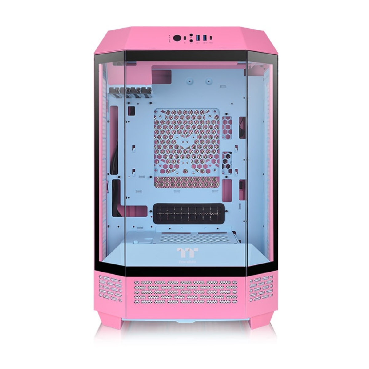 Gabinete TT The Tower 300 Mid-Tower TG x3 Fan x2 Bubble Pink (3222 ...